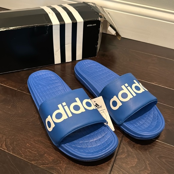 adidas | Shoes | Adidas Blue Mens Slides Nib 2 | Poshmark